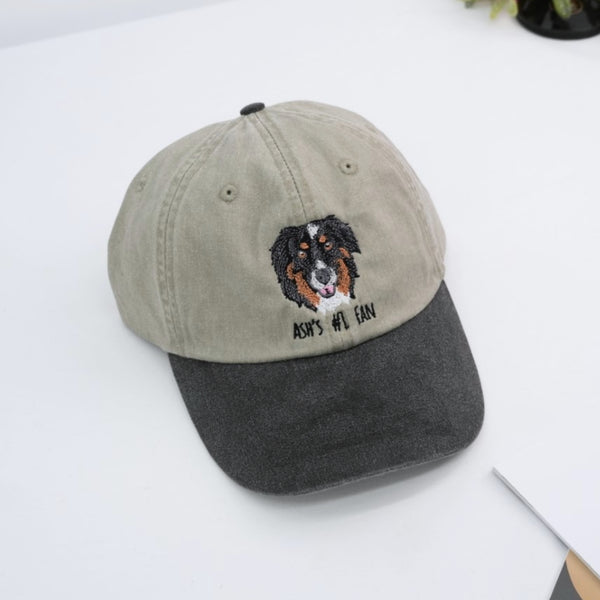 Dog Portrait Embroidered Cap | Custom Pet Lover Gift