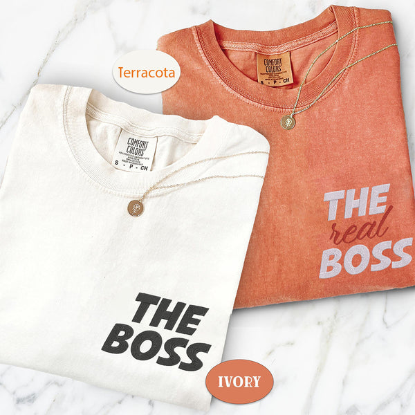 Custom Embroidered The Boss x The Real Boss Matching T-shirts for Coup