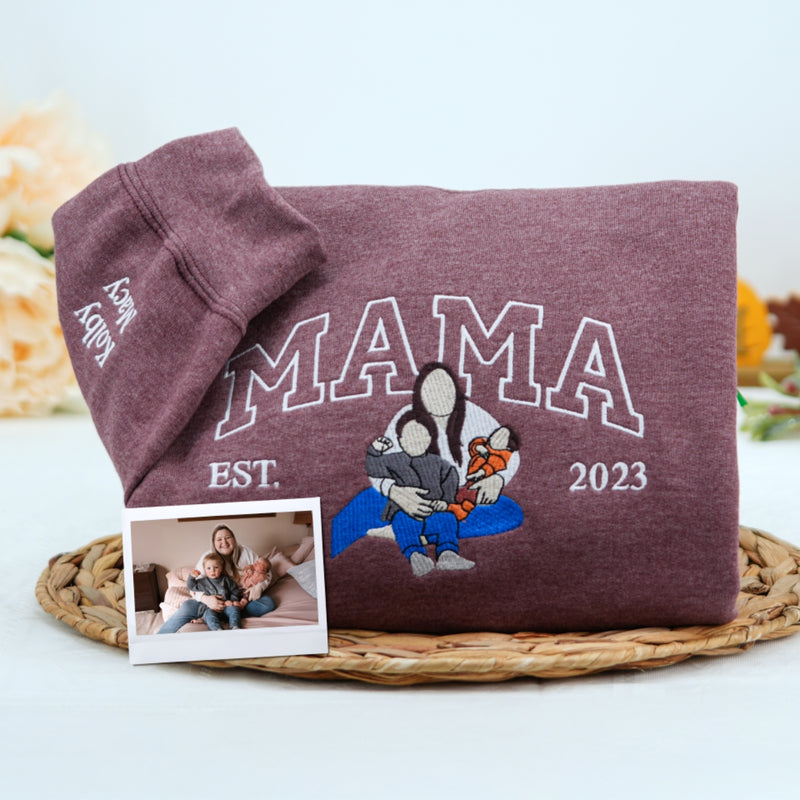 Mom Custom Hoodies | Mama Embroidered Sweatshirts