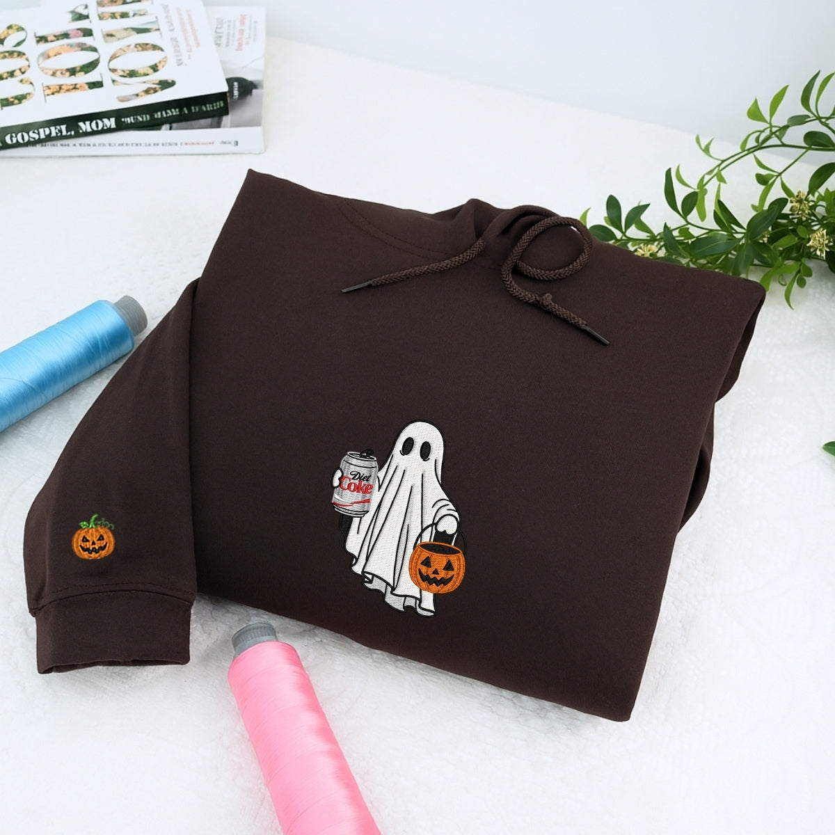 Diet Coke Halloween Ghost Hoodies | Funny Meme Embroidered