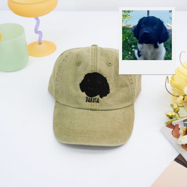 Personalized Dog Portrait Cap | Custom Pet Embroidery
